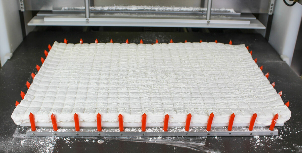 Cutting Gourmet Marshmallows on an Automatic Slicing Machine