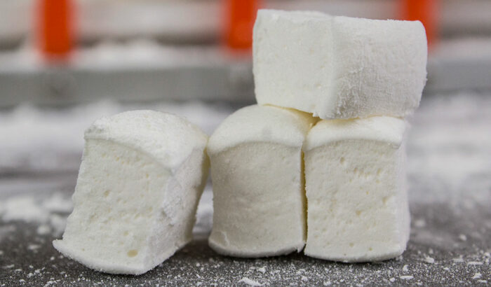 Cutting Gourmet Marshmallows on an Automatic Slicing Machine